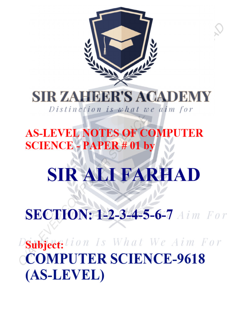As Level Scanned Class Notes Section 1 To 7 | PDF