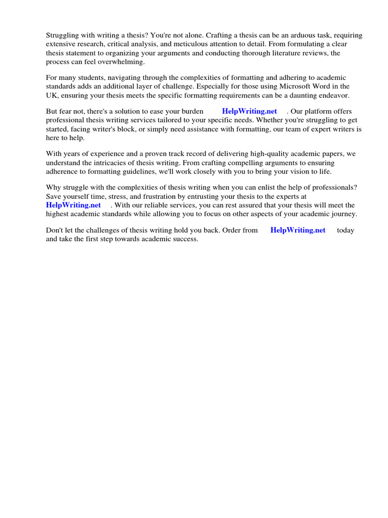 Thesis Template Word Uk | PDF