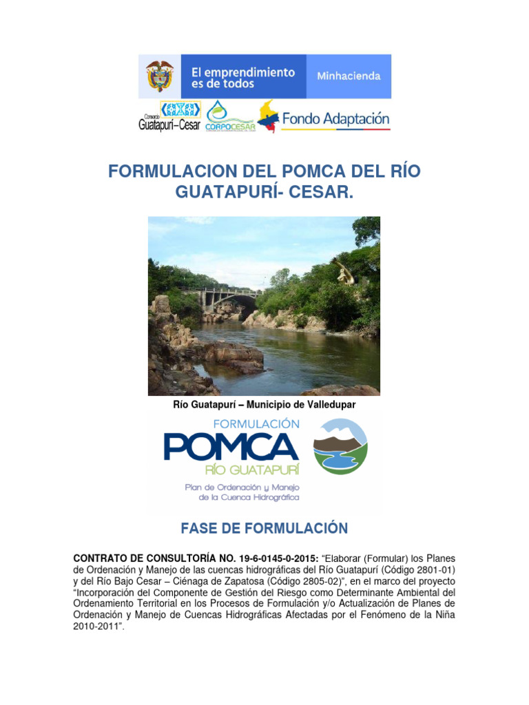 POMCA Río Guatapurí: Formulación y Gestión | PDF | Sustentabilidad ...