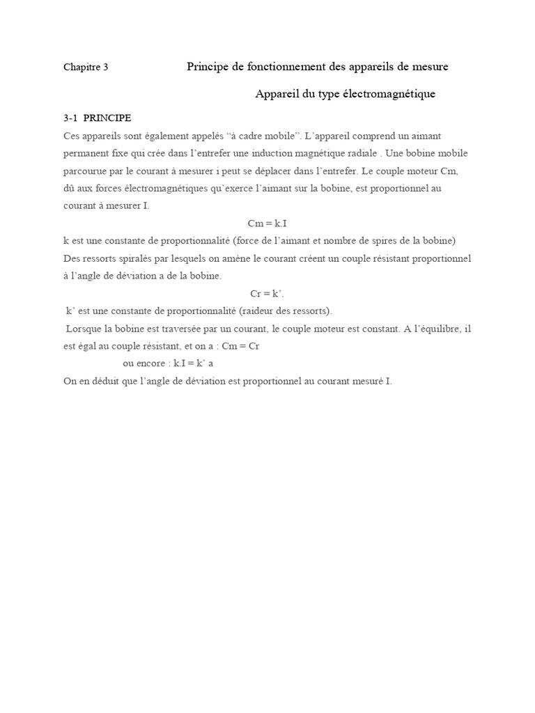 Chapitre 3 Mesure de tension et courant continu | PDF