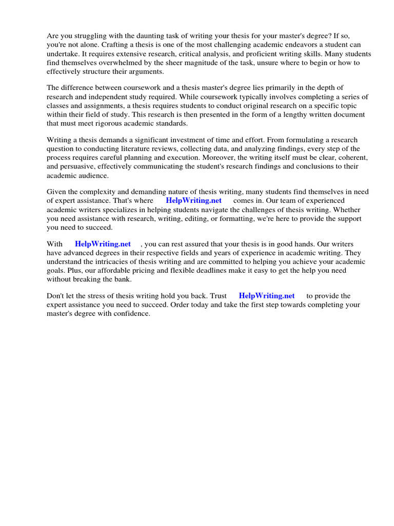 Master’s Thesis Writing Guide | PDF | Thesis | Doctor Of Philosophy