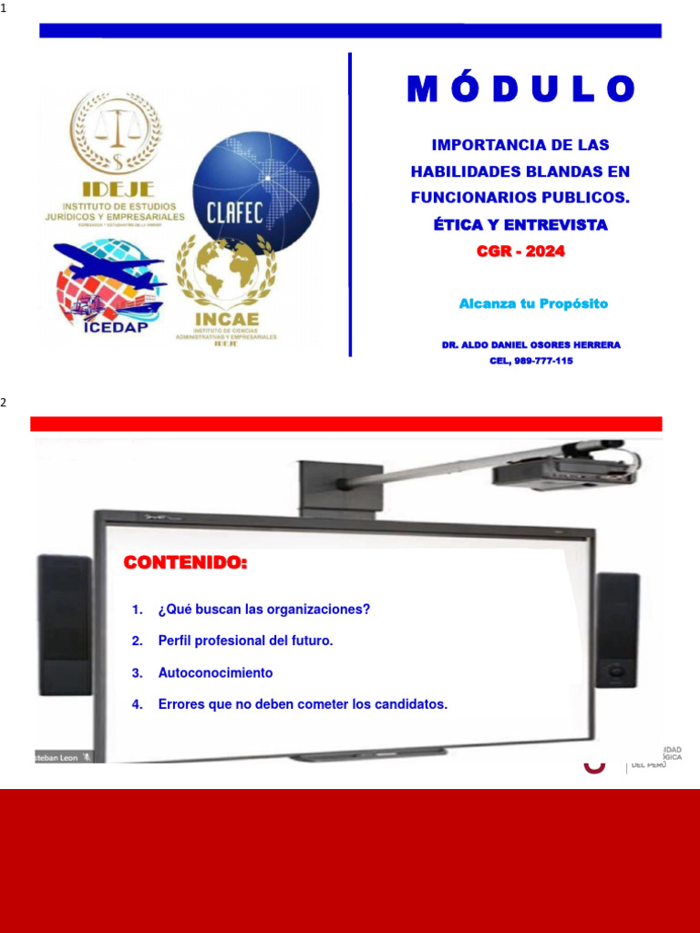MODULO-IMPORTANCIA DE LAS HABILIDADES BLANDAS EN FUNCIONARIOS PUBLICOS-CGR-2024 | PDF ...