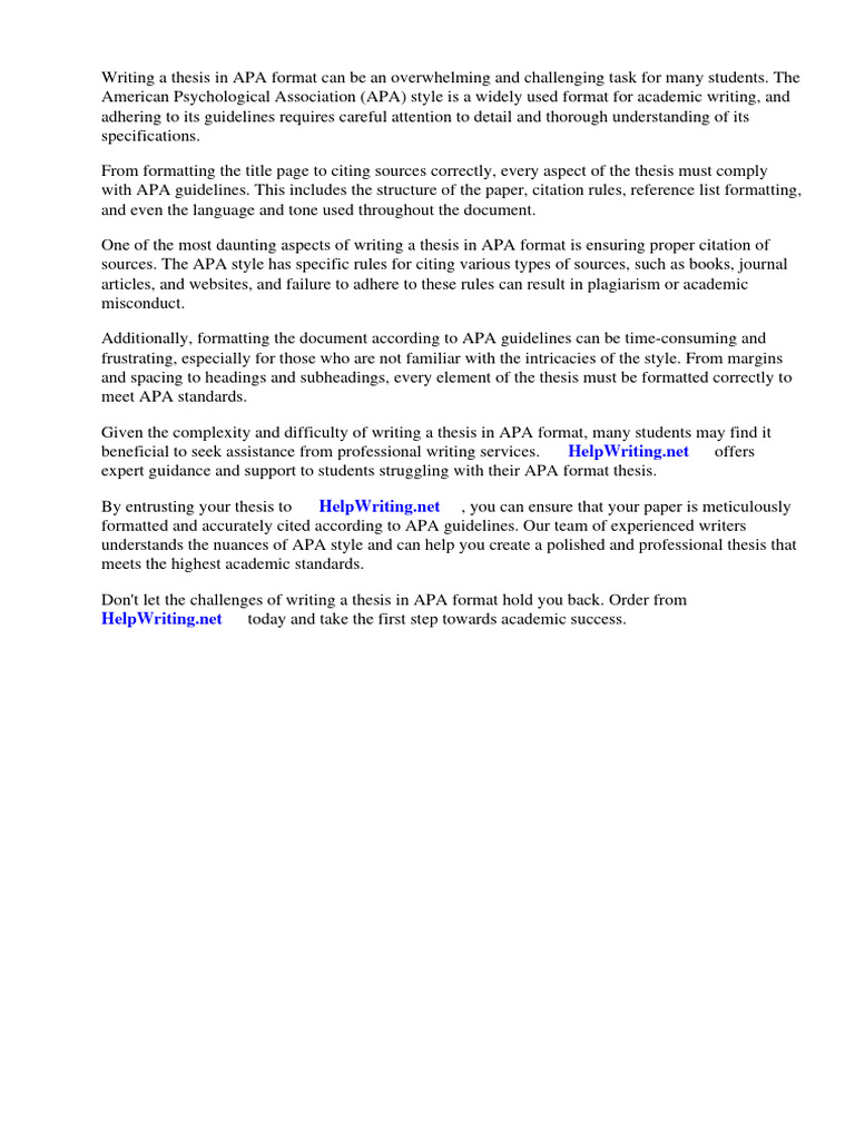 Apa Format Thesis Writing | PDF | Apa Style | Thesis