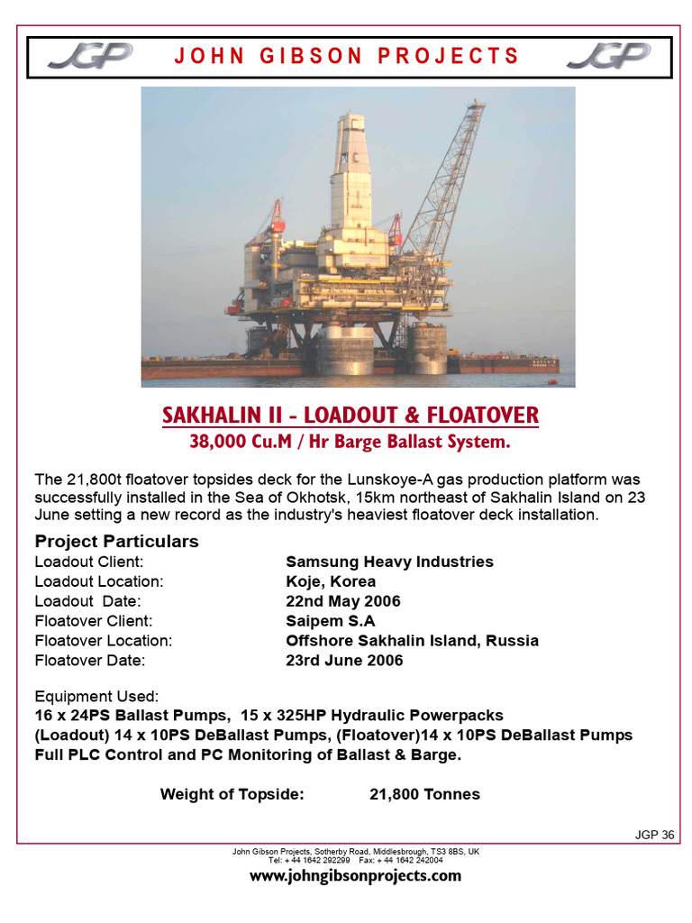 Lunskoye-A Platform Floatover Success | PDF