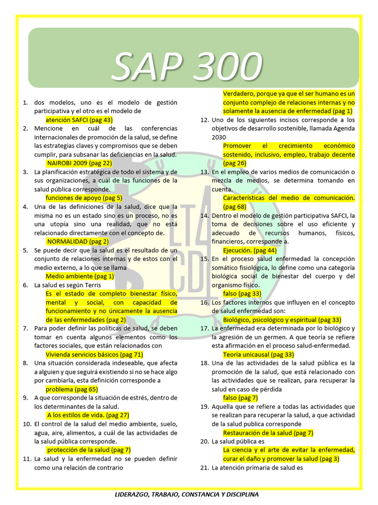 Sap - 300 | Descargar gratis PDF | Promoción de la salud | Salud pública