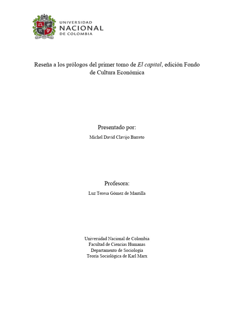 Reseña de los prólogos de El Capital | PDF
