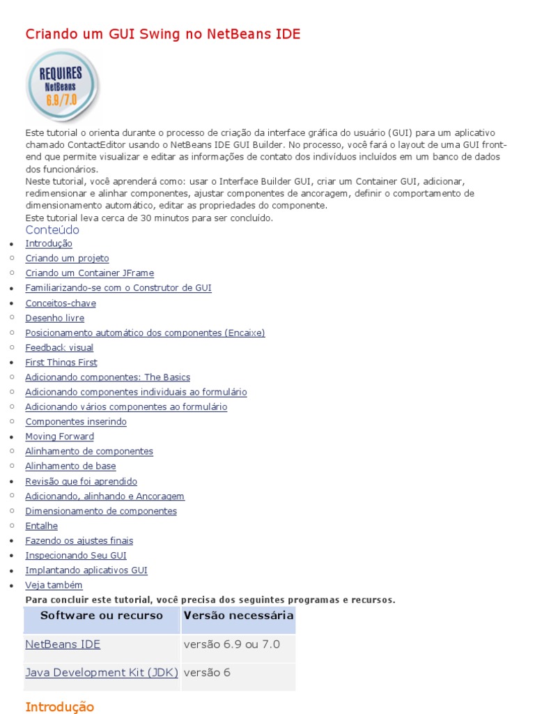 12 Interfaces Graficas Java No NetBeans | PDF | Janela (informática ...