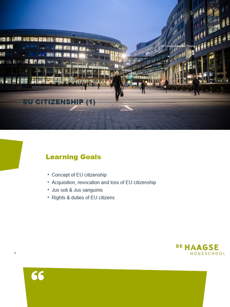 EU Citizenship 1 Lecture | PDF