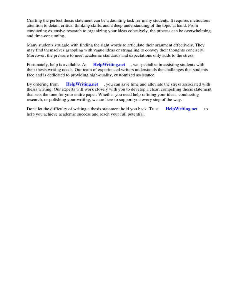 Write The Perfect Thesis Statement | PDF