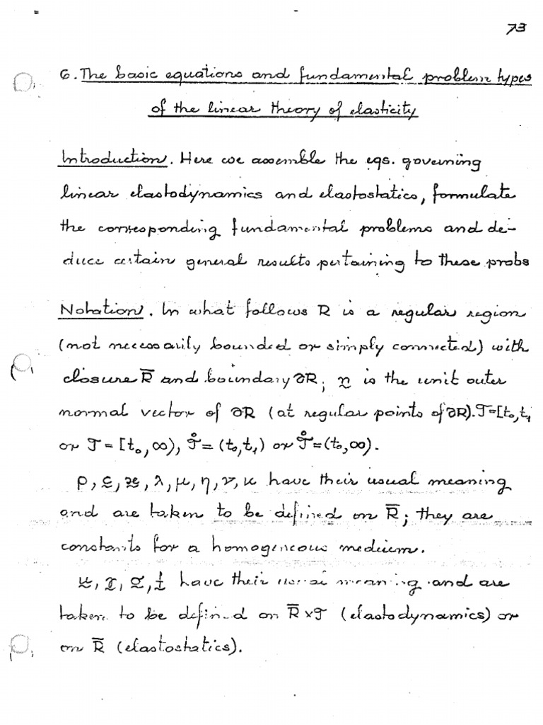 The Basic Equations and Fundamental Problem Types of The Linear Theory ...