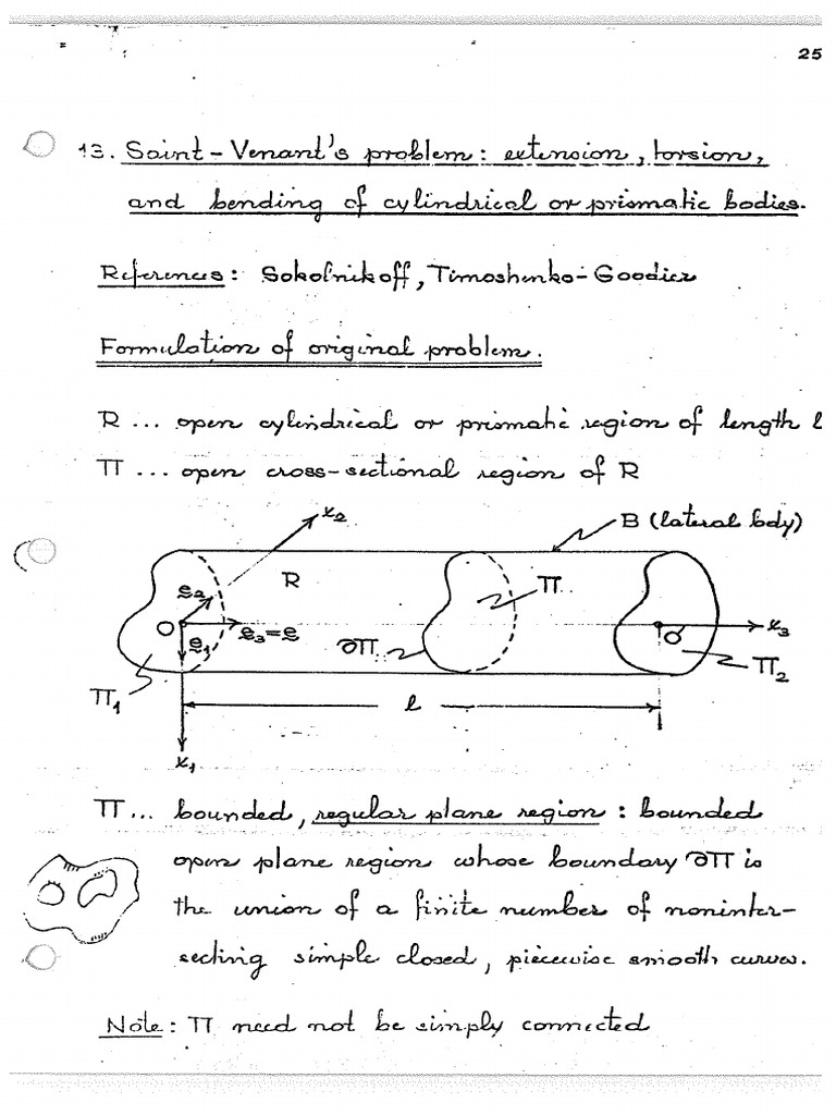 Saint-Venants Problem - Extension, Torsion, and Bending of Cylindrical ...