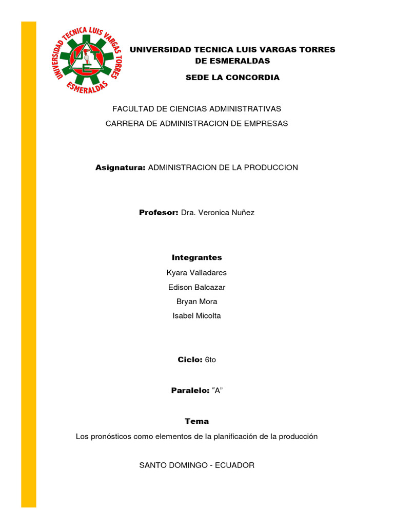 Los Pronosticos Como Elementos de La Planificacion de La Produccion ... Los Pronosticos Como Elementos de La Planificacion de La Produccion ...