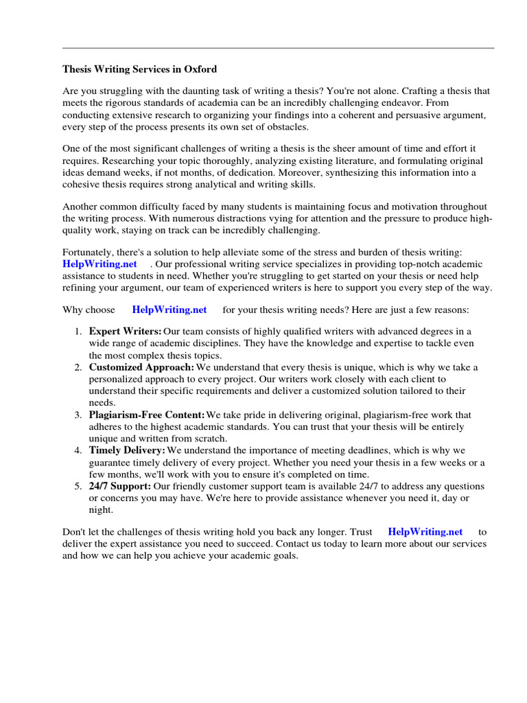 Thesis Writing Oxford | PDF | Thesis | Te X