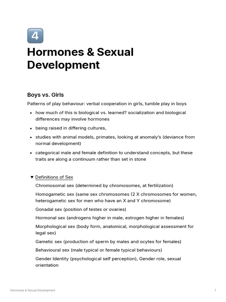 Hormones & Sexual Development | PDF