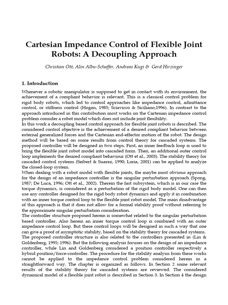 Robot Cartesian Impedance Control Pdf 