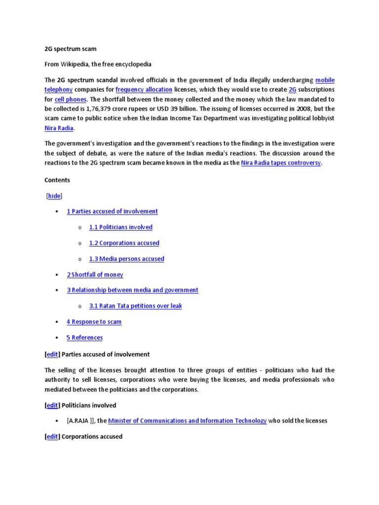 2G Spectrum Scam | PDF | Business