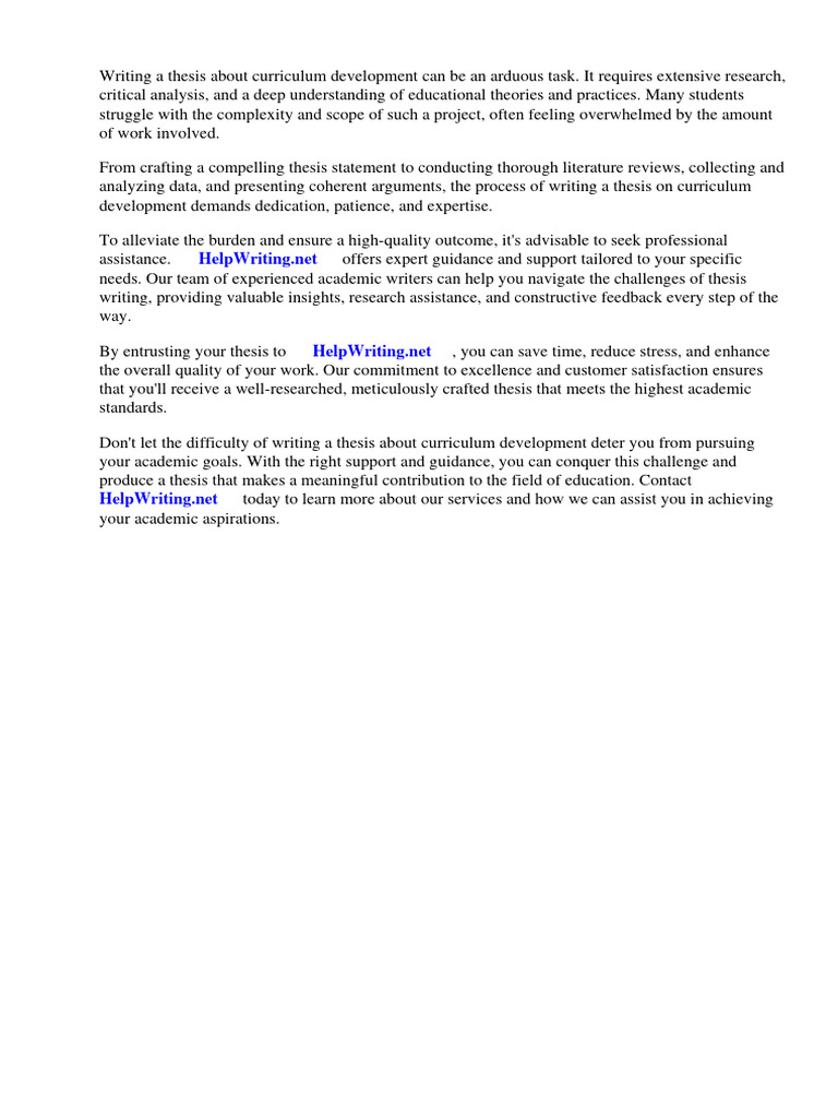 Thesis About Curriculum Development | PDF | Curriculum | Learning