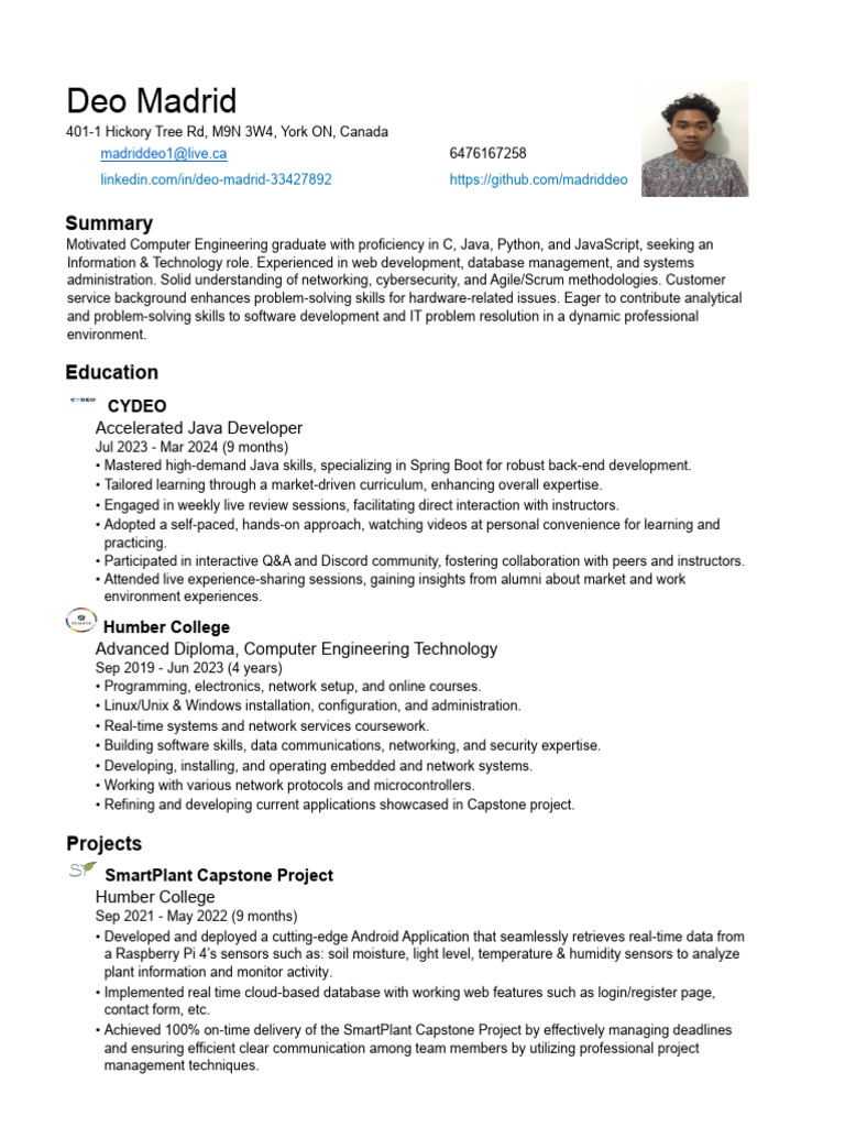 Deo Madrid LinkedIn Resume | PDF | Educational Technology | Computing