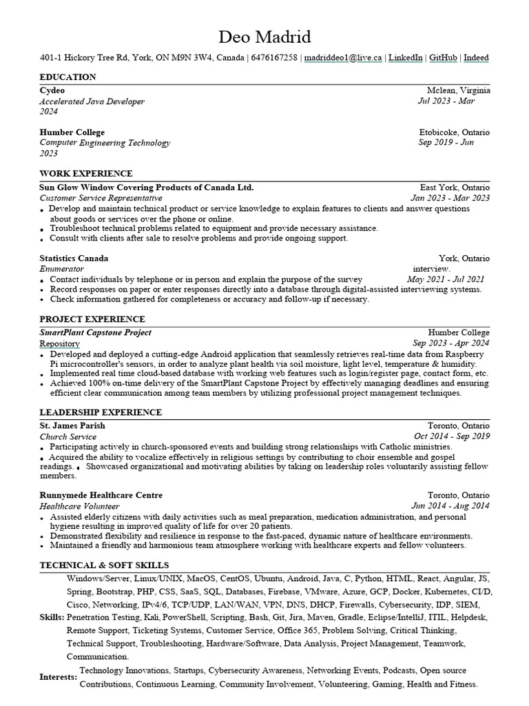 Aspiring Java Developer Profile | PDF | Databases | Computing