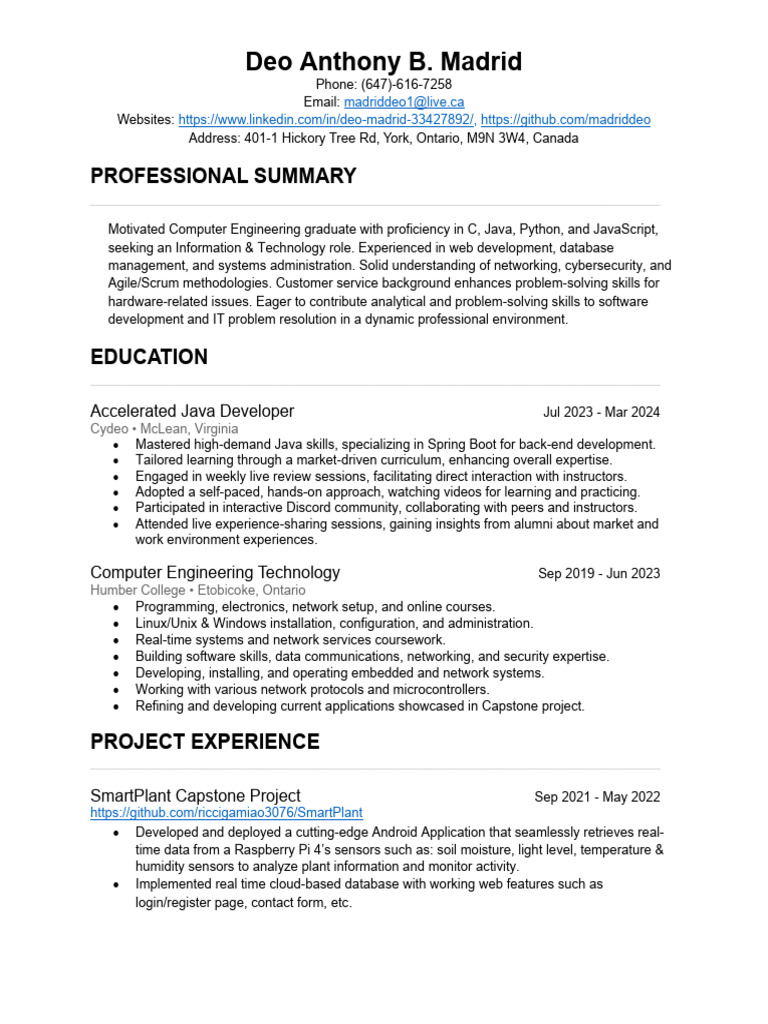 Deo Anthony B. Madrid Resume | PDF | Communication | Census