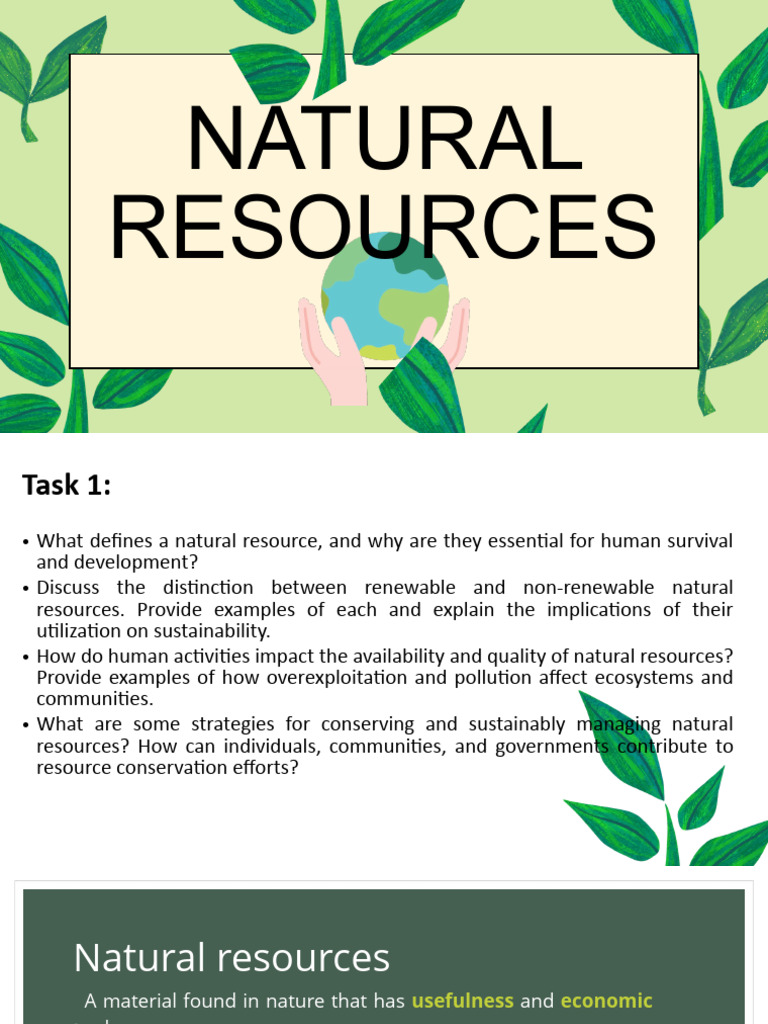 LESSON 2 Natural Resources Envi SCi | PDF | Resource | Sustainability