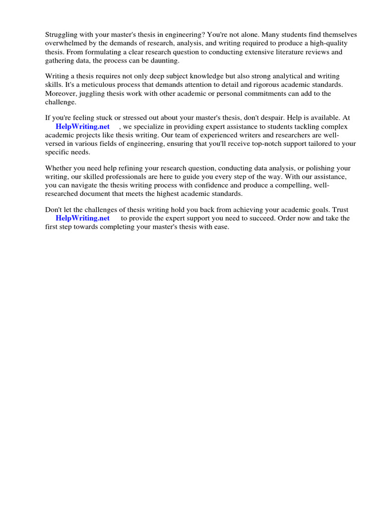 Master Thesis Example Engineering | PDF