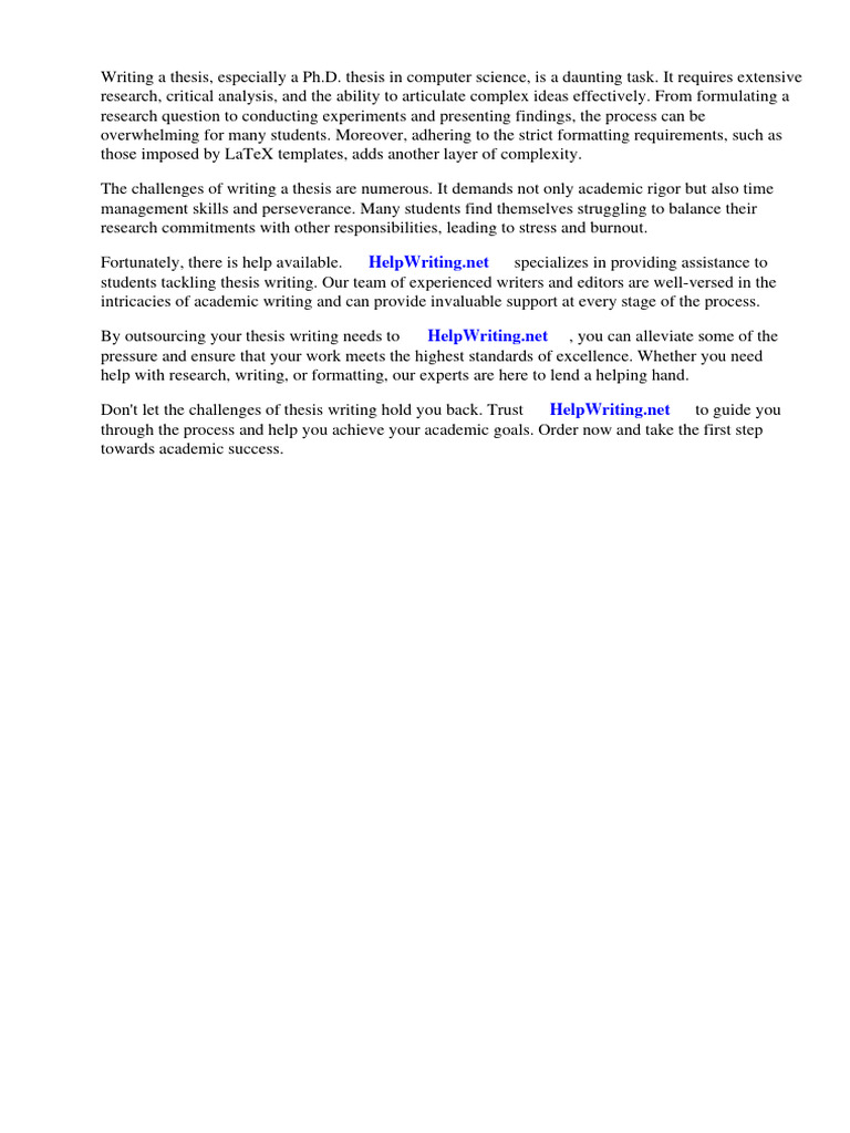 PHD Thesis Latex Template Computer Science | PDF | Thesis | Doctor Of ...