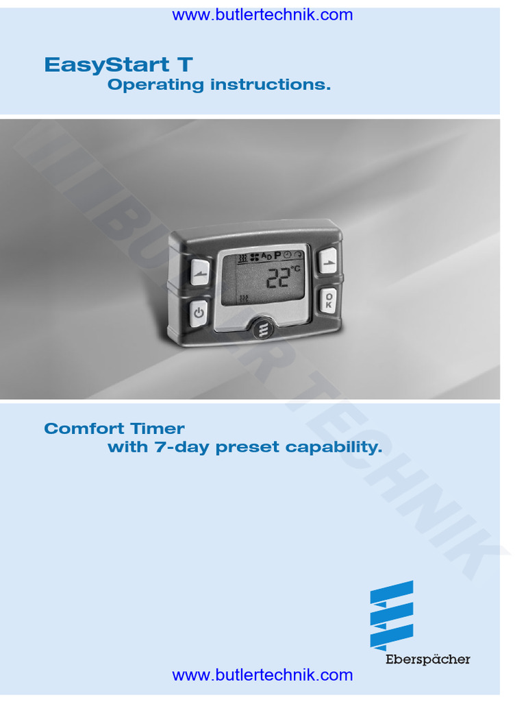 Eberspacher Timer EasyStart T Operating Instructions | PDF