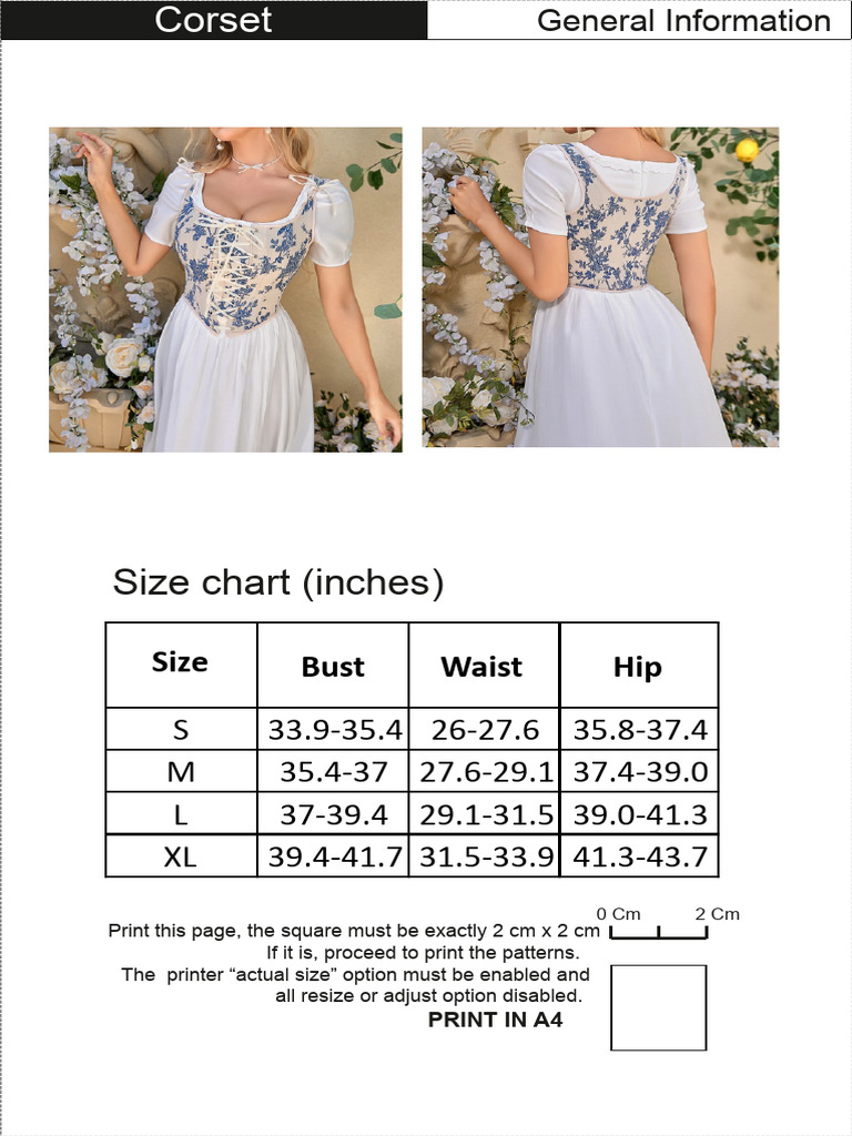 Corset 1 Patterns A4 | PDF
