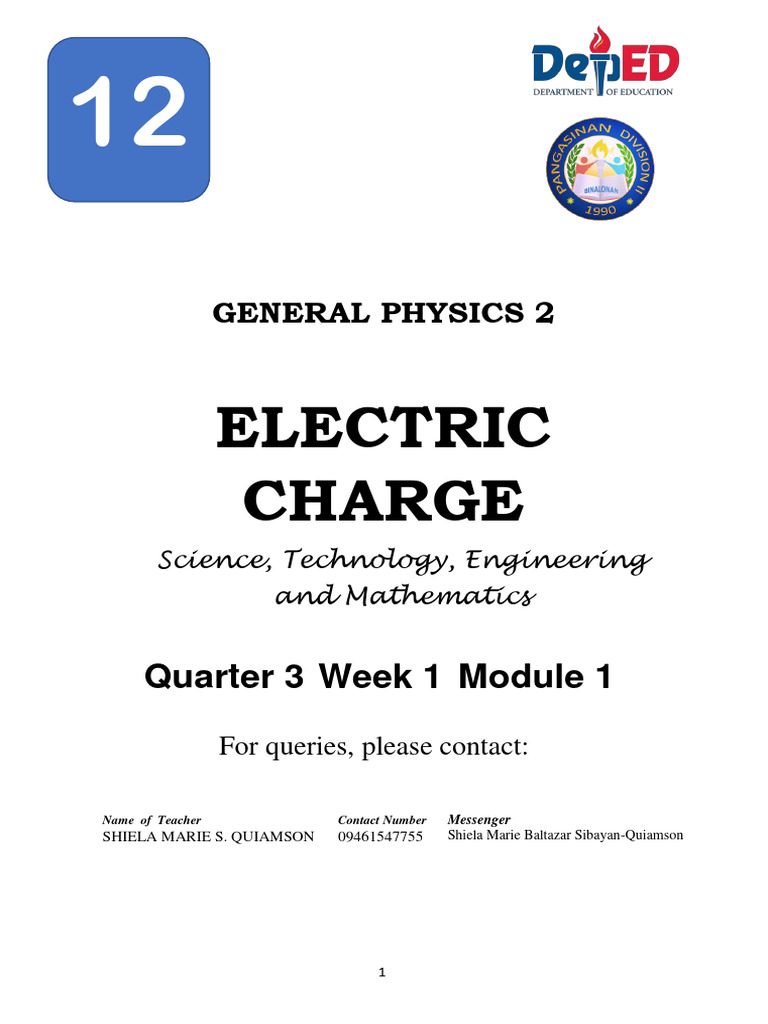 General-Physics-2 Q3 M1 Electric-Charge | Download Free PDF | Electric Charge | Electron