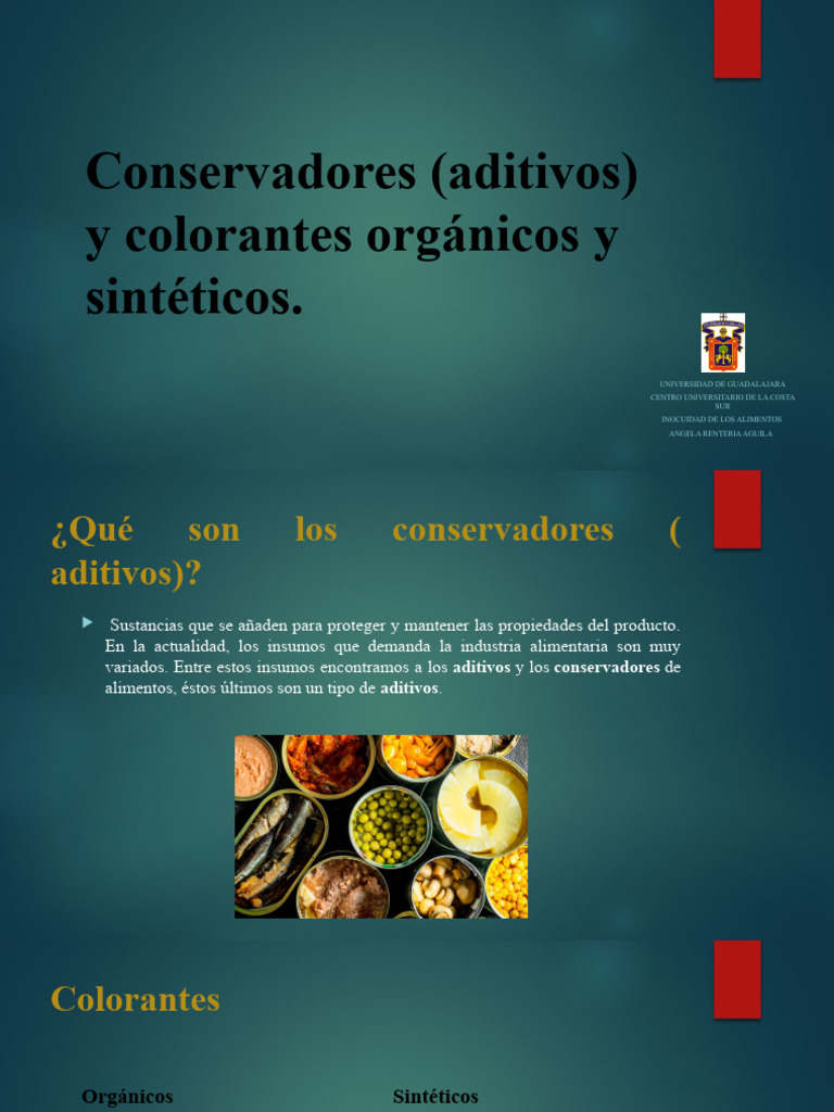 Aditivos y Colorantes en Alimentos | PDF | Alimentos | Nutrición