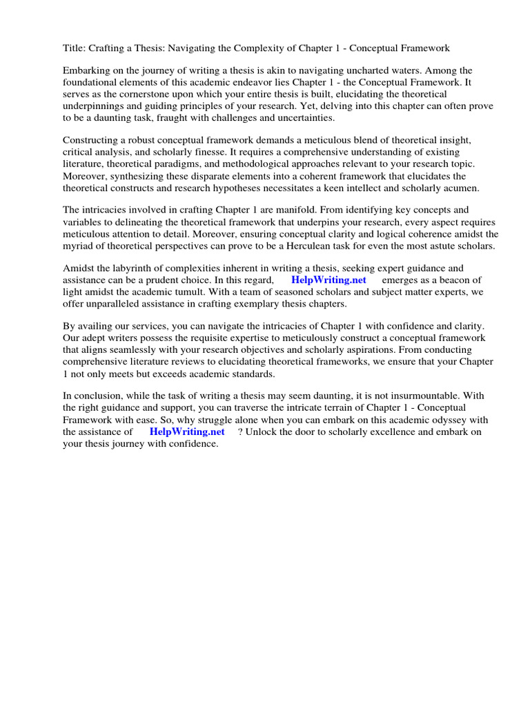 Sample Thesis Chapter 1 Conceptual Framework | PDF | Theory ...