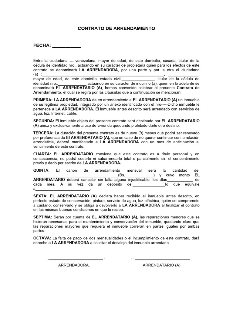 Contrato Arrendamiento Mami | PDF | Justicia | Crimen y violencia