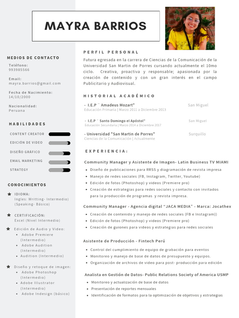 Cv- Mayra Barrios 2024 | PDF