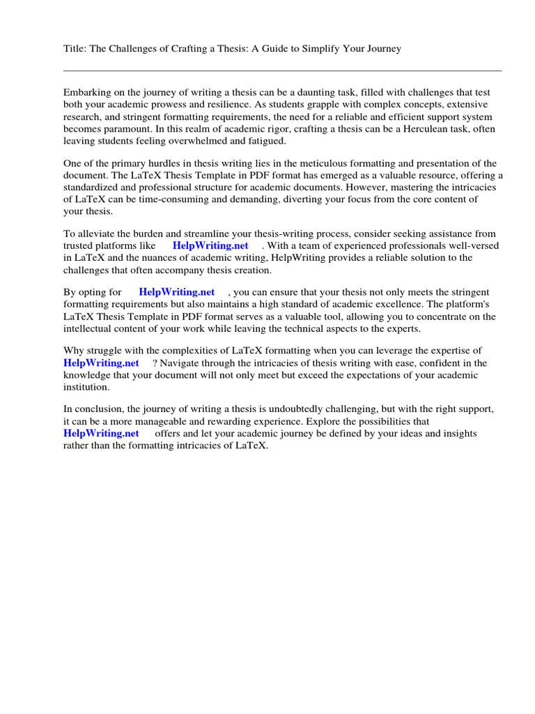 Latex Thesis Template PDF | PDF