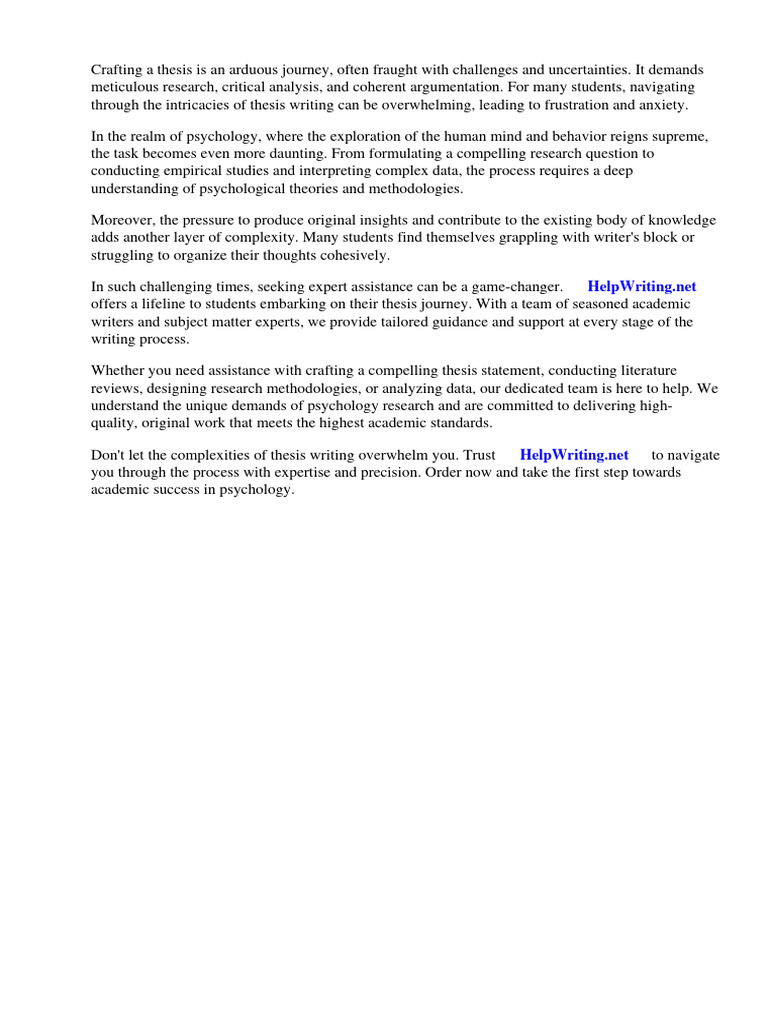 Thesis Title Sample Psychology | PDF | Thesis | Psychology