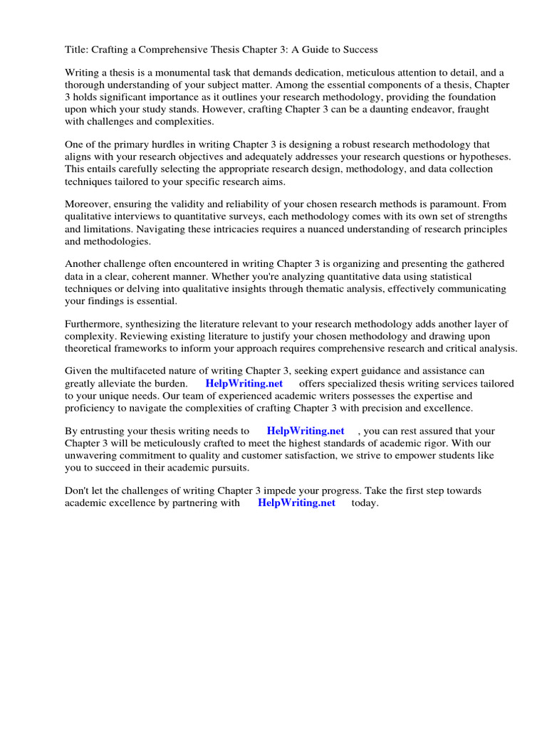 Thesis Chapter 3 Contents | PDF