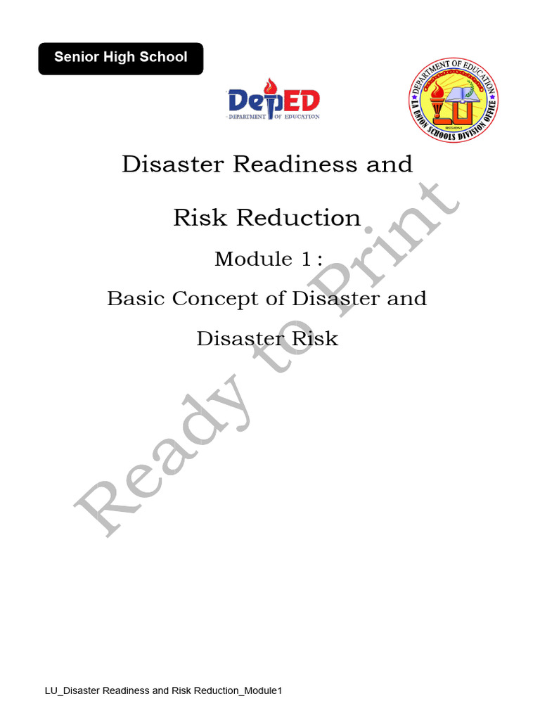 DRRR Module 1 Basic Concept of Disaster and Disaster Risk | PDF ...