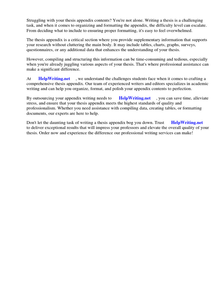 Thesis Appendix Contents | PDF | Thesis | Abstract (Summary) Thesis Appendix Contents | PDF | Thesis | Abstract (Summary)