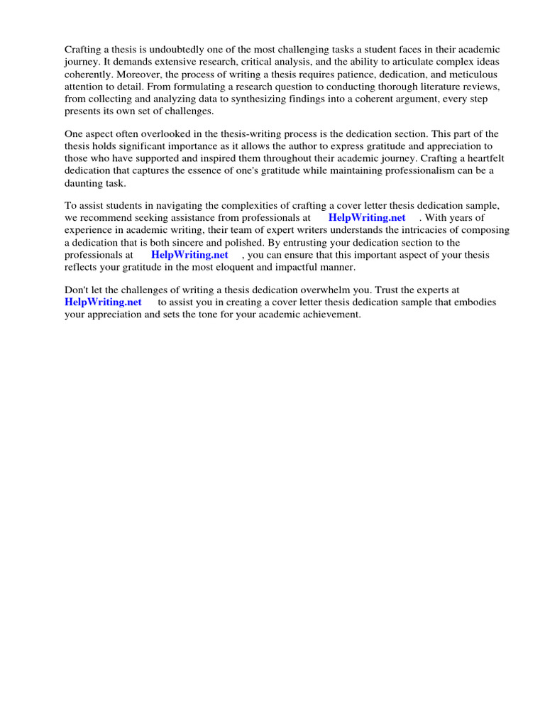 Thesis Dedication Guidance | PDF | Career & Growth