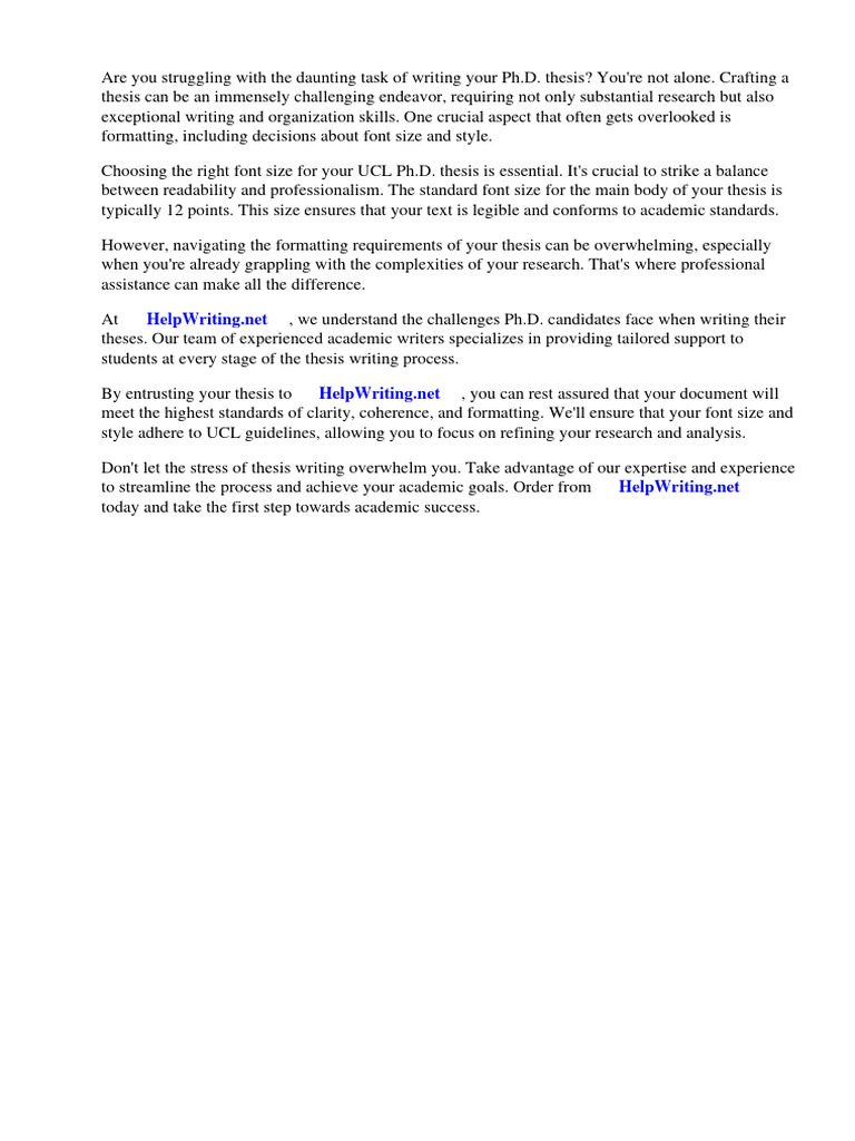 Ucl PHD Thesis Font Size | PDF | Thesis | Page Layout