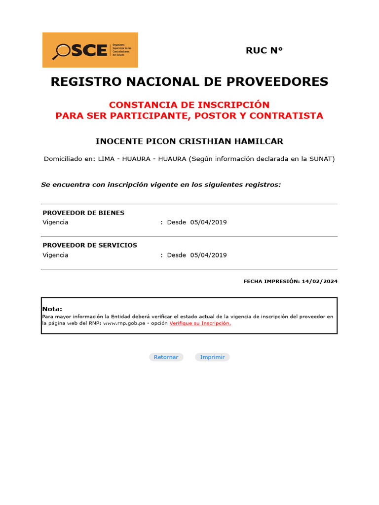 Constancia Del RNP | PDF