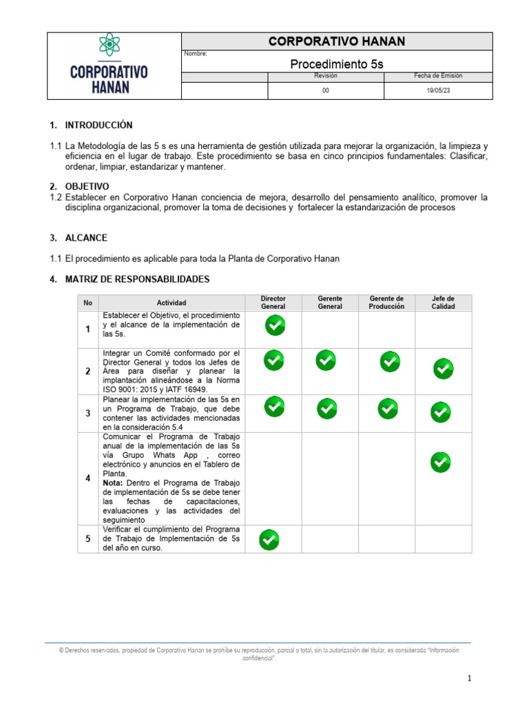 Procedimiento 5s rev00 190523 | PDF | Business