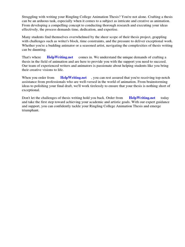 Ringling College Animation Thesis | PDF