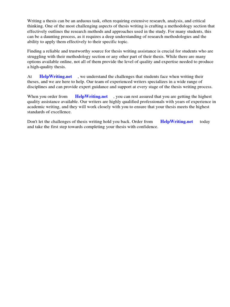 Thesis Methodology Sample PDF | PDF | Methodology | Qualitative Research