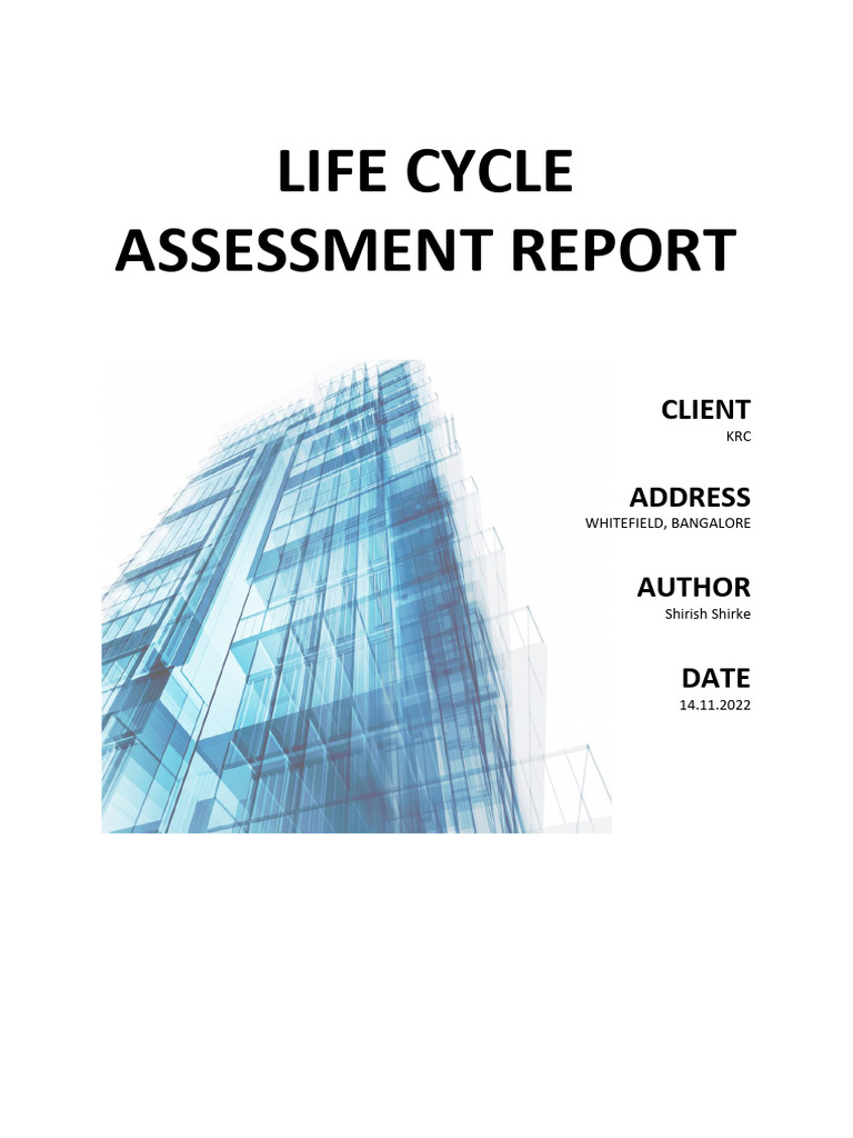 LCA Report for KRC Hetero, Bangalore | PDF | Life Cycle Assessment ...