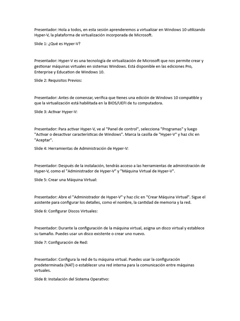 Presentador | PDF | Hyper V | Windows 10