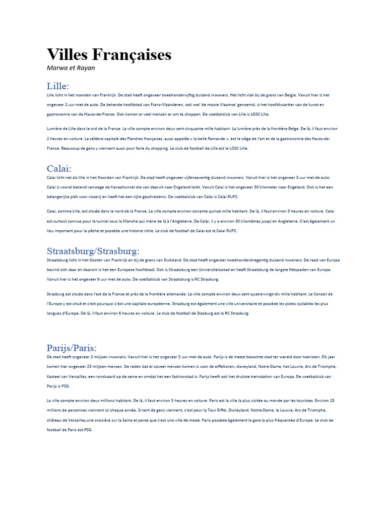 Kopie Van Villes Françaises1 | PDF