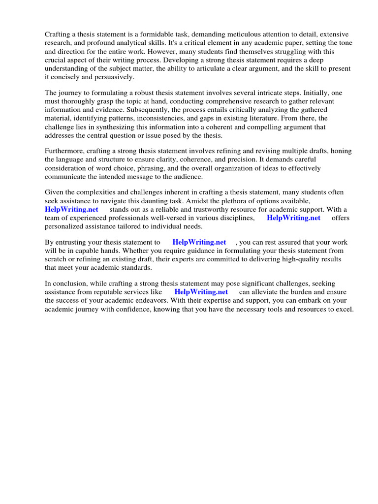 Mastering Thesis Statement Creation | PDF | Essays | Thesis