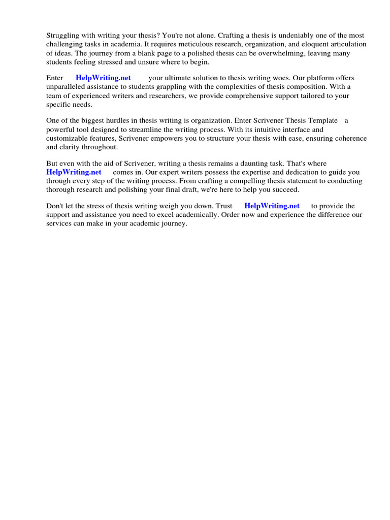 Scrivener Thesis Template Download | PDF | Amazon Kindle | Microsoft Word